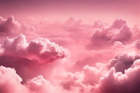 Premium Ai Image Pink Fluffy Clouds Background