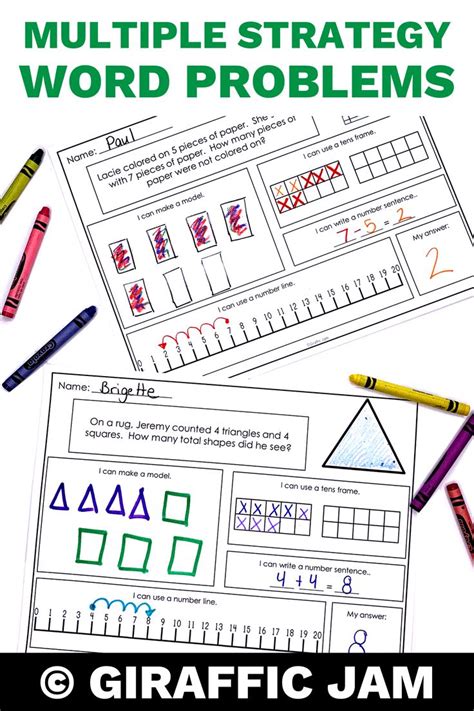 Mixed Addition And Subtraction Word Problems Within 20 With Multiple Strategies