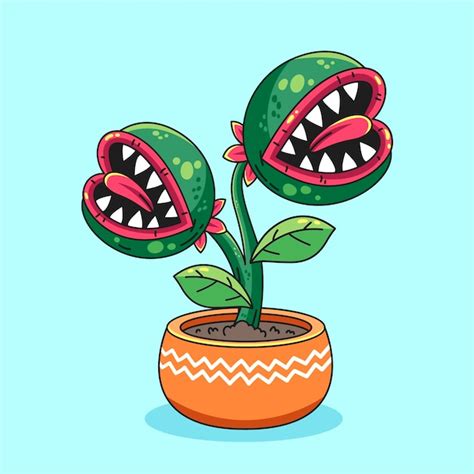 Premium Vector Hand Drawn Venus Flytrap Cartoon Illustration