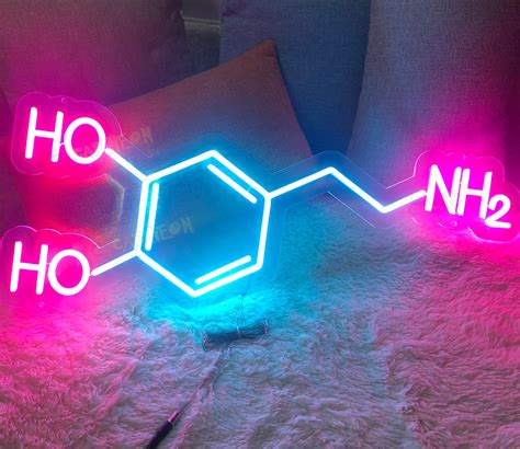 Dopamine Molecule Neon Sign For Hangings Wall Art Decorcustom Chemical