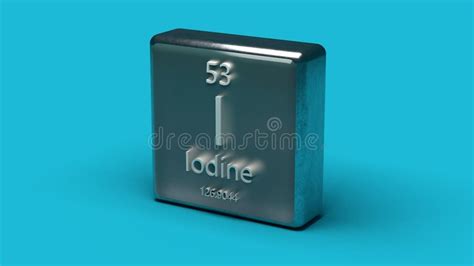 Iodine Element From The Periodic Table Series Metallic Icon Set On