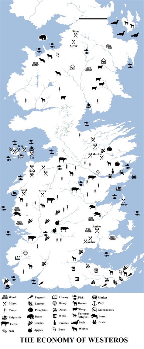 Kingdoms Maps Ice Gameofthrones Westeros Map Poster Game Of Thrones