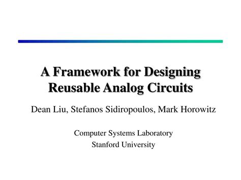 ppt a framework for designing reusable analog circuits powerpoint