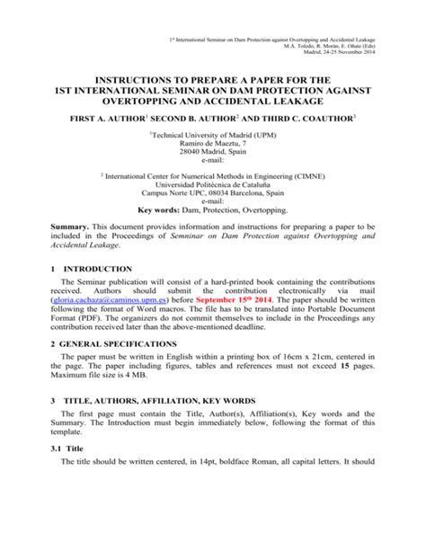 Proceeding Template Templates Best Templates Numerical Methods