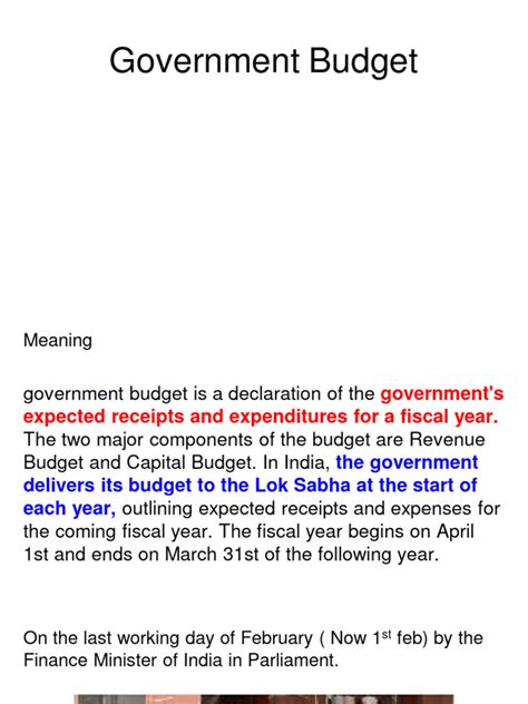 Budget Components Objective Type Notes Pdf Government Budget