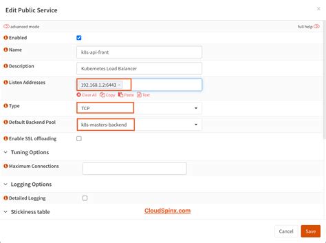 Configure Opnsense As Kubernetes Api Load Balancer Port 6443 Cloudspinx