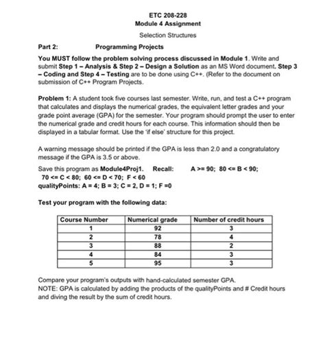 Solved Etc 208 228 Module 4 Assignment Selection Structures