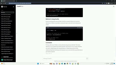 Python 2d Array Print Youtube