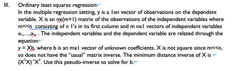 Ordinary Least Squares Regression In The Multiple