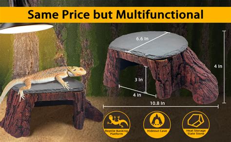 Gxsdj Bearded Dragon Basking Platformreptile Hide Cave