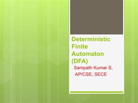 131 Deterministic Finite Automaton Ppt