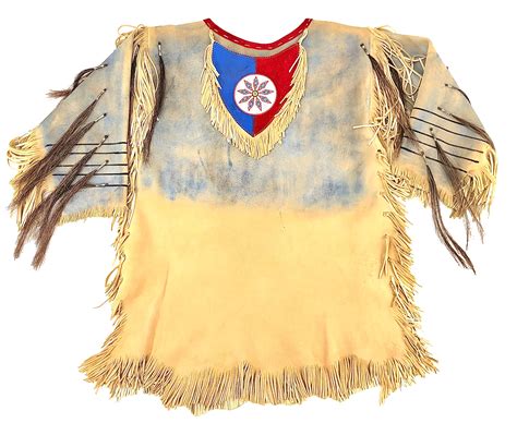 Lot Native American Buckskin And Bead Accent War Shirt