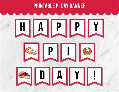Happy Pi Day Banner Printable Bunting For Pi Day Decor Printable Pi