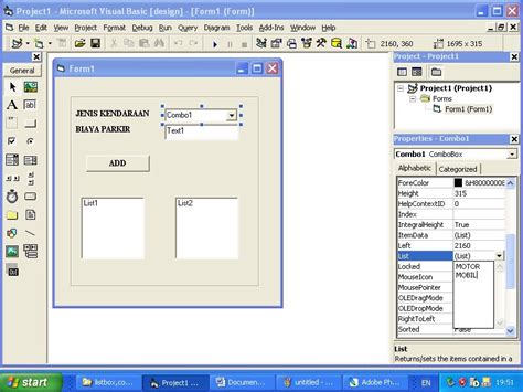 Arhamni Blog Belajar Combobox Dan Listbox Pada Visual Basic 60