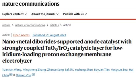 公司首席科学家nat新作：pem电解水新型低铱催化剂 知乎