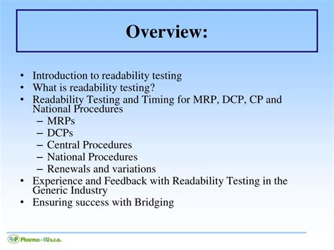 Ppt Readability Testing Of Package Information Leaflets And Bridging