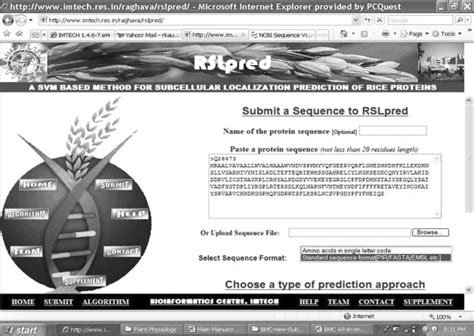 An Overview Of Submission Form For Online Subcellular Localization Download Scientific Diagram