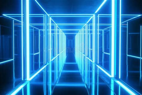 A Surreal 3d Background Of An Endless Mirror Maze Where Reflections