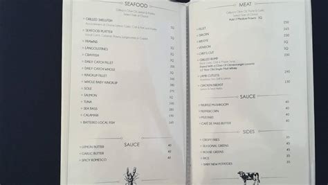 Menu At The Bungalow Restaurant Cape Town Glen Country Club 3
