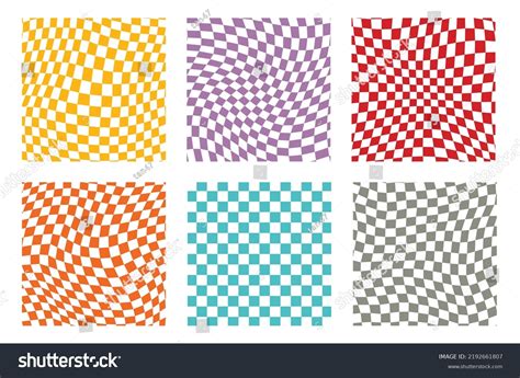 Groovy Retro Pattern Background Psychedelic Checkered Stock Vector