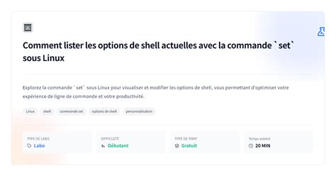 Comment Afficher Les Options Du Shell Avec La Commande Set Sous Linux