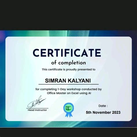 Simran Kalyani On Linkedin Excel Ai Dataanalysis Workshop Certificate