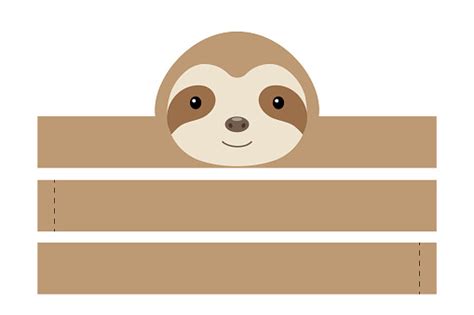 인쇄 가능한 나무늘보 종이 모자 파티 크라운 은 생일 크리스마스 베이비 샤워를위한 컷 템플릿을 다이 엔터테인먼트를위한 재미있는 액세서리 흰색 배경에 고립 된 종이 크라운을