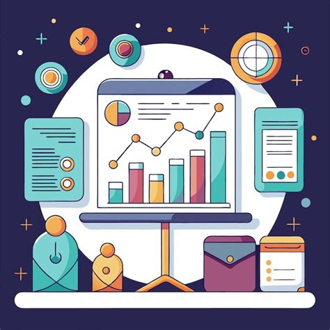 Digital Dashboard Displaying Charts And Data Analysis Premium Ai Generated Vector