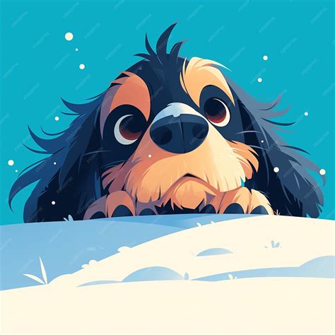 Cocker Jack Playing In The Snow Premium Ai Generated Vector