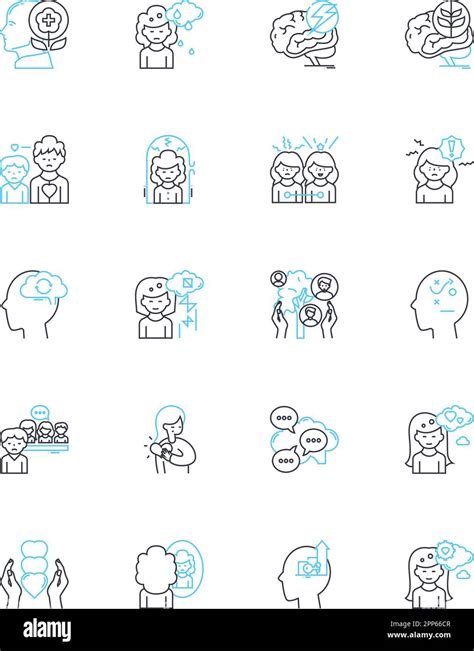 Mind Function Linear Icons Set Cognition Intelligence Memory Perception Concentration