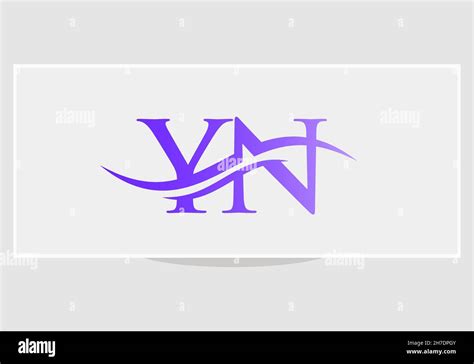 Yn Logo Design Vector Swoosh Letter Yn Logo Design Initial Yn Letter