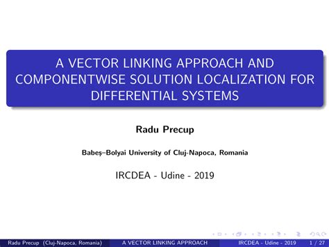 Pdf A Vector Linking Approach And Componentwise Solution Localization