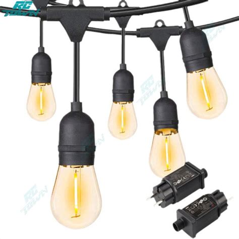 Outdoor String Lights Commercial Grade Weatherproof Strand S14 Light String E27 Lamp Holder
