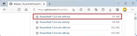 كيفية تثبيت powershell 7 2 على نظام التشغيل windows 11