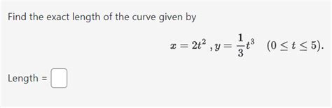 solved find the exact length of the curve given by