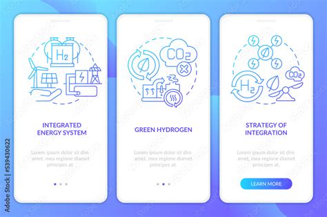 Renewable H2 Blue Gradient Onboarding Mobile App Screen Green Fuel