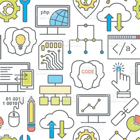 Internet Technology And Programming Seamless Background Stock Illustration Download Image Now