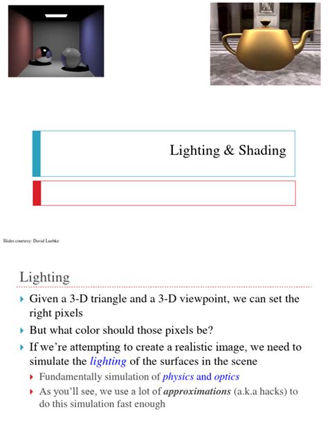 lighting and shading pdf reflection physics 3 d computer graphics