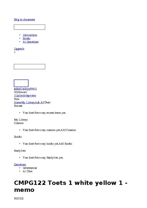 Cmpg122 Test 1 2024 CMPG 221 NWU Studocu