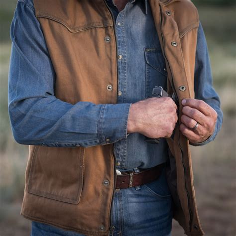 Sts Ranchwear Mens Canvas Leather Owen Vest