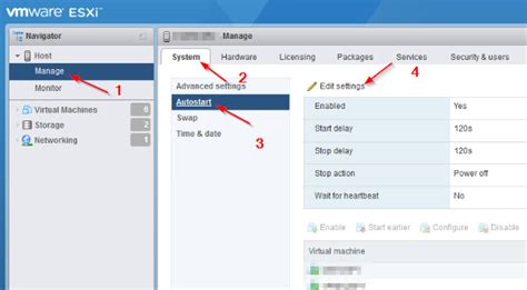 VMware VSphere X Autostart VMs