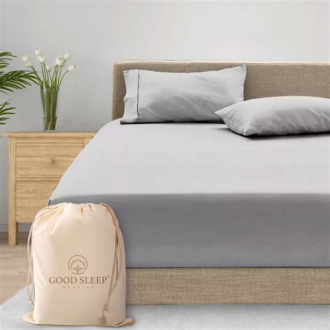 Good Sleep Bedding Twin Size Fitted Sheet Only Light Gray Egyptian