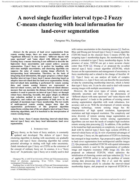 Pdf A Novel Single Fuzzifier Interval Type 2 Fuzzy C Means Clustering
