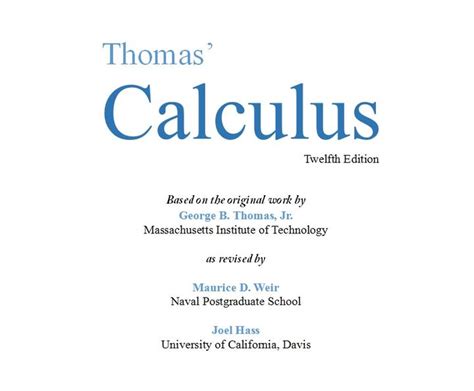 thomas calculus 12th 目录 知乎