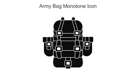 Army Bag Monotone Icon In Powerpoint Pptx Png And Editable Eps Format PPT Example