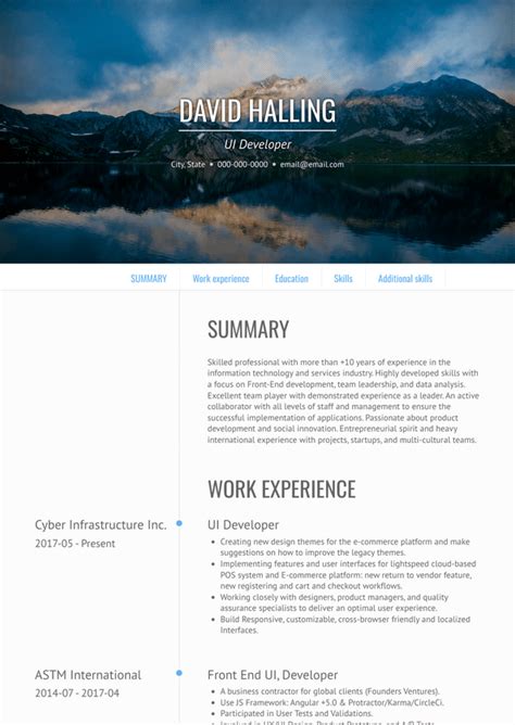 Ui Developer Resume Samples And Templates Visualcv
