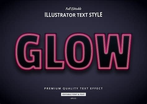 Premium Vector Glow Text Style Effect