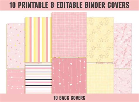 Binder Labels 10 Printable And Editable Binder Coversspines Binder
