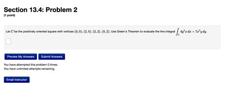 Solved Let C Be The Positively Oriented Square With Vertices