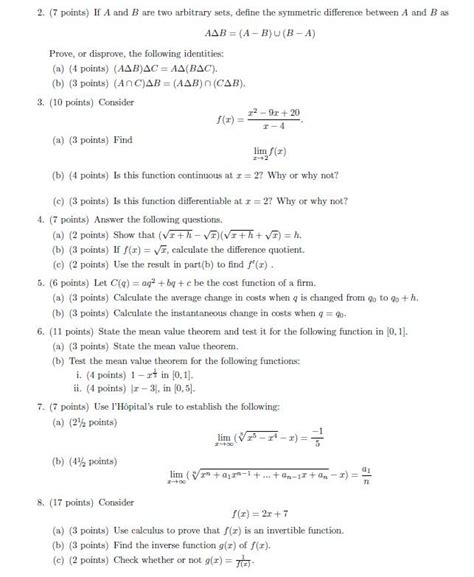 2 7 points if a and b are two arbitrary sets